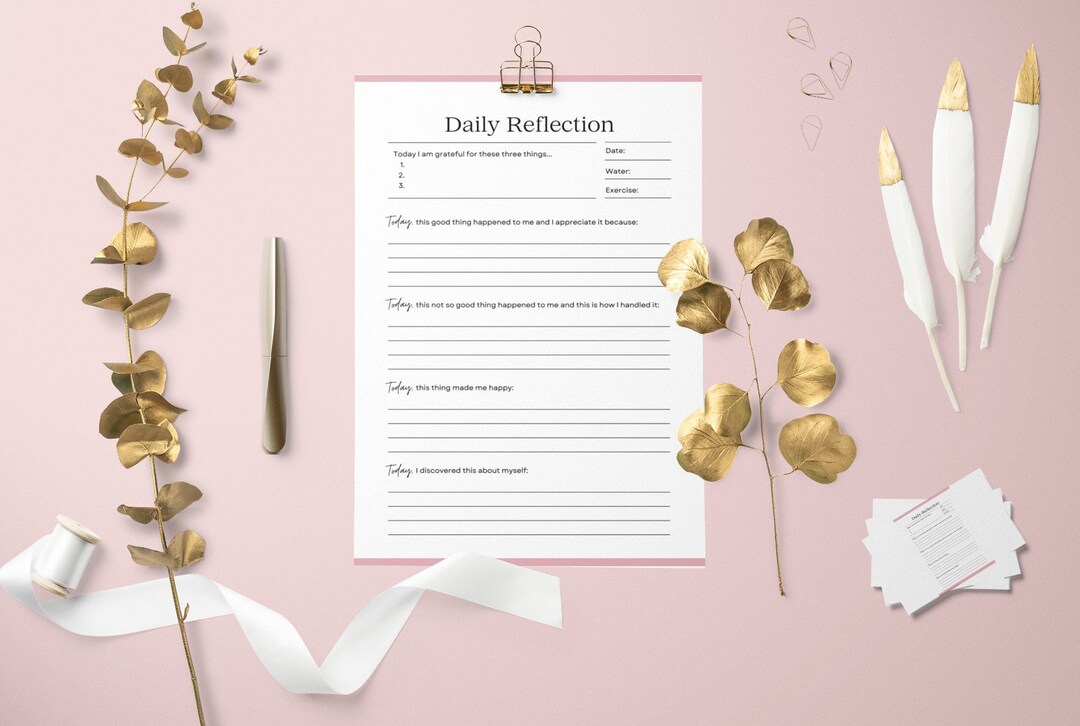 Printable Daily Reflection Journal Weekly Reflection Journal Template Self-reflection Journal ...