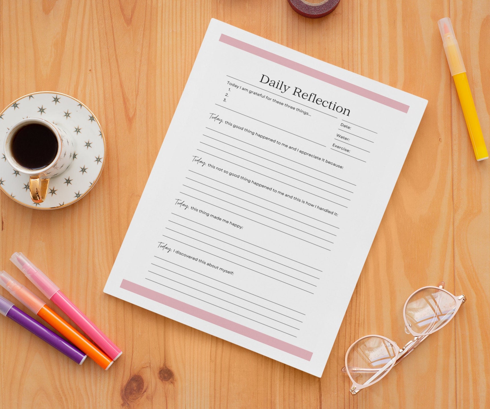 Printable Daily Reflection Journal Weekly Reflection Journal Template ...