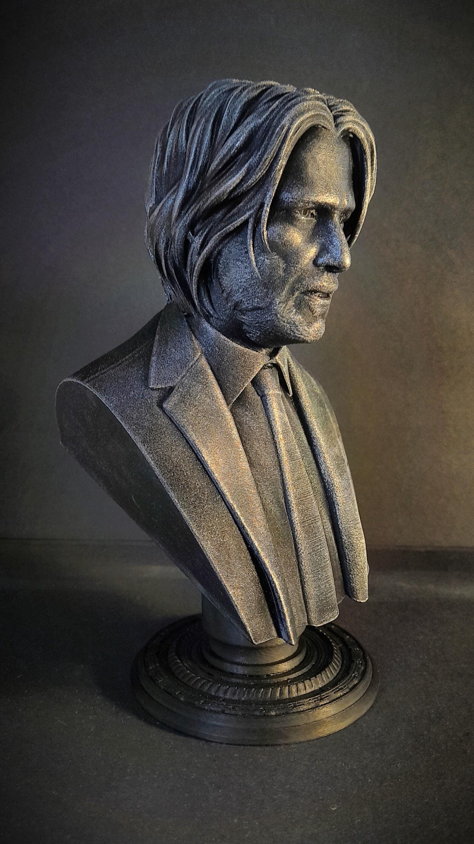 John Wick Keanu Reeves 3D Printed Decorative Bust Hand Painted Movie ...