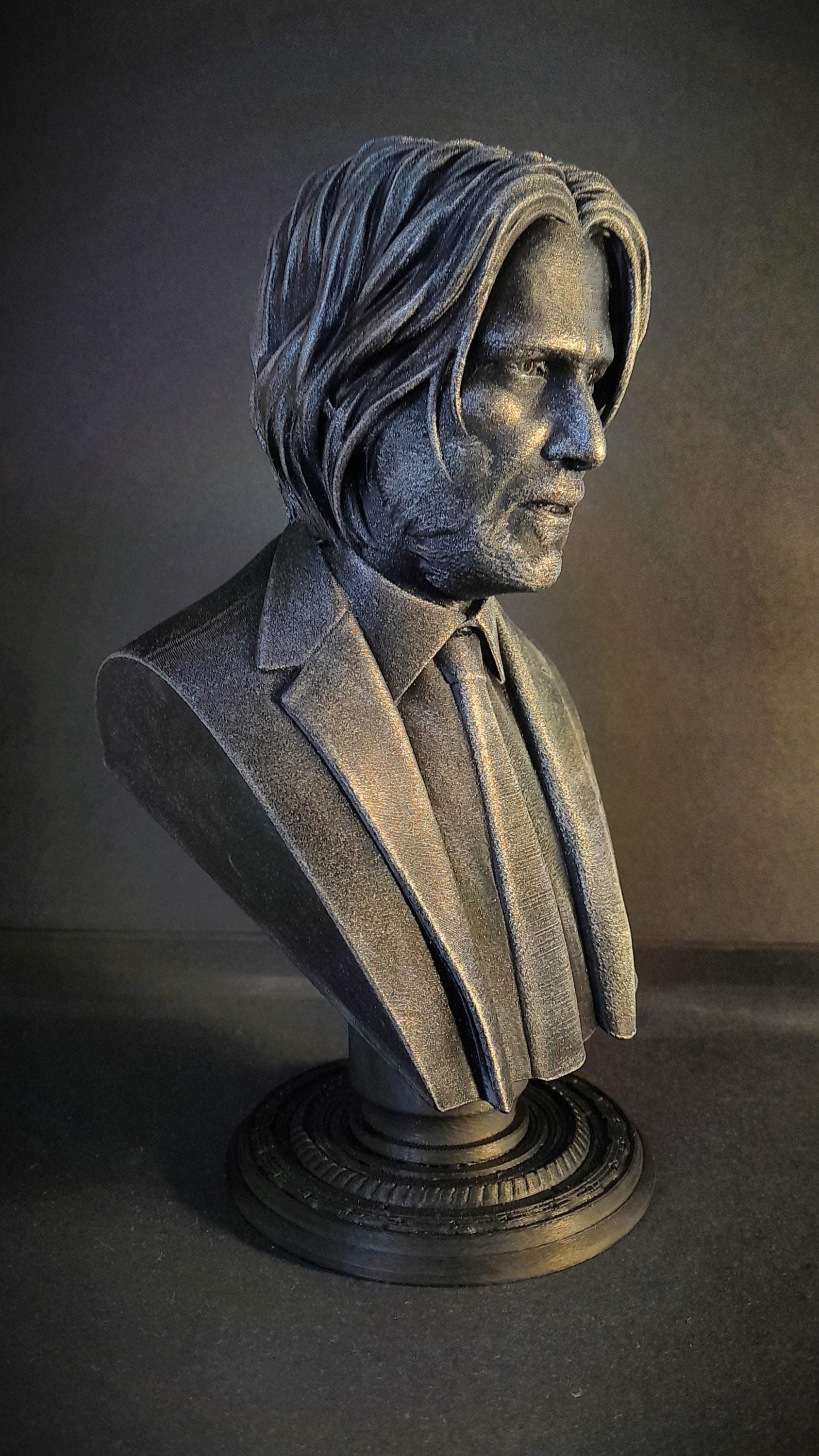 John Wick Keanu Reeves 3D Printed Decorative Bust Hand Painted Movie ...