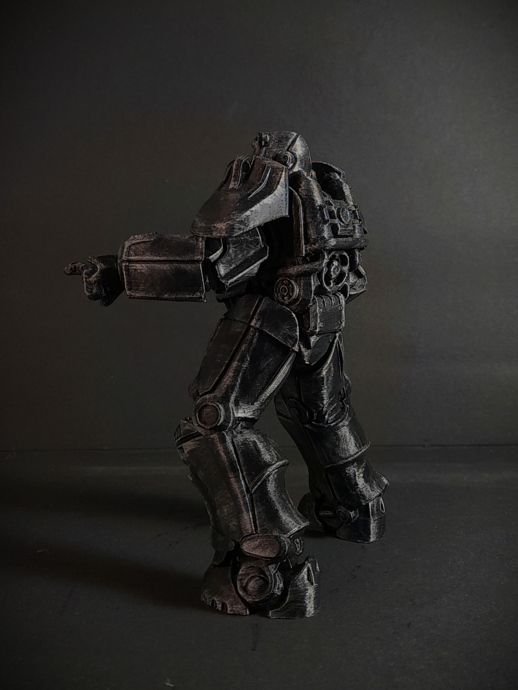 Fallout Power Armor T45 3D Printed Figurine Silver Painted Fan Art - Etsy