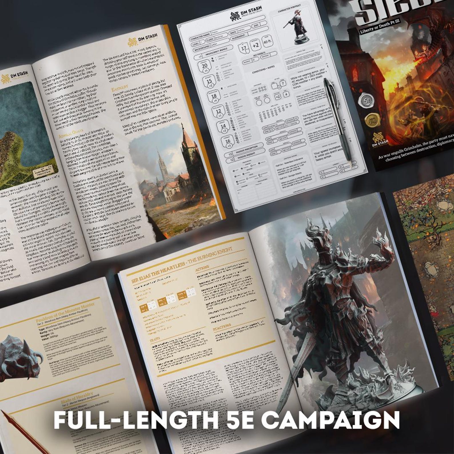 DND 5e Starter Set, + Battlemaps, + Character Sheets, A Grim Siege ...