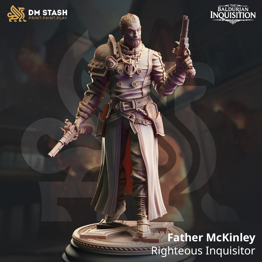 Gunslinger, Righteous Inquisitor Mini Dungeons and Dragons Miniature ...