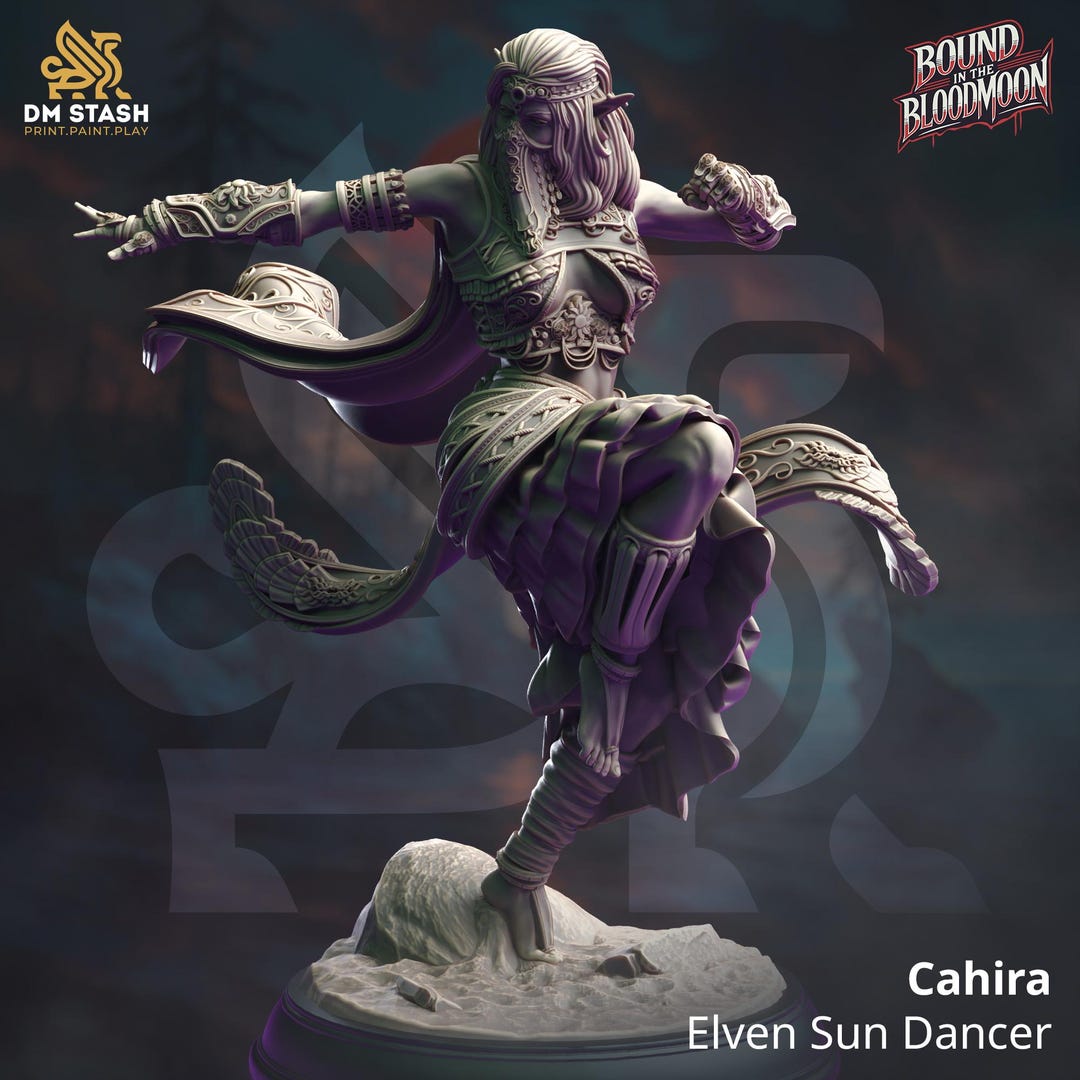 Female Elf Elven Sun Dancer Mini Dungeons and Dragons Mini RPG Tabletop ...