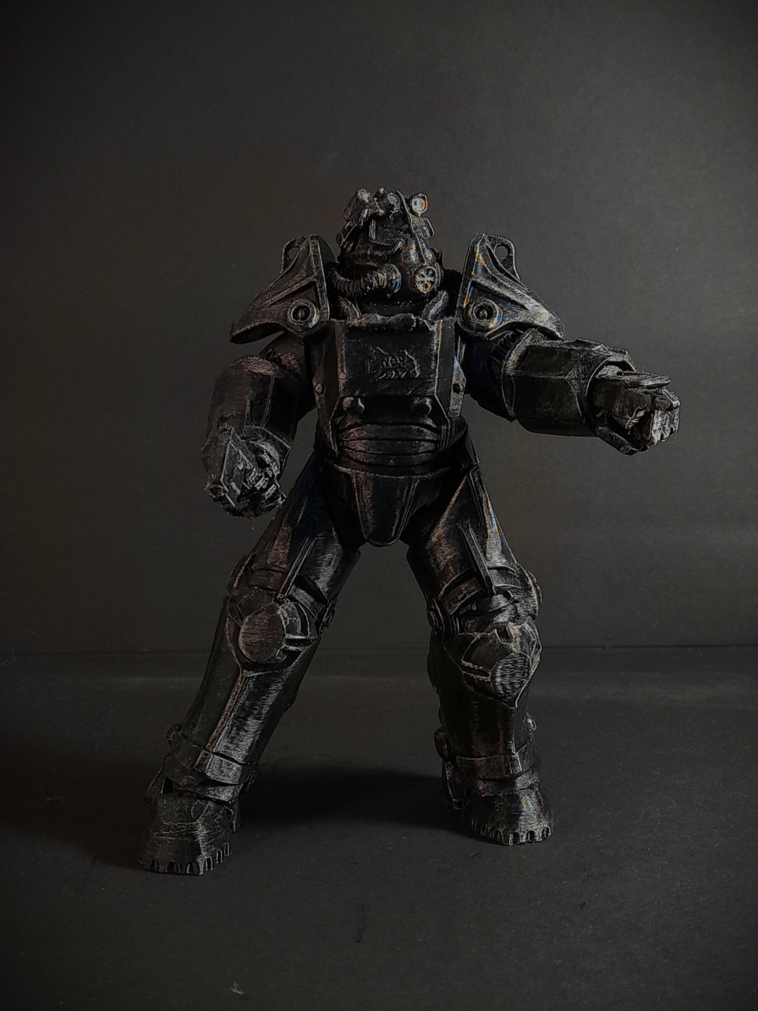 Fallout Power Armor T45 3D Printed Figurine Silver Painted Fan Art - Etsy