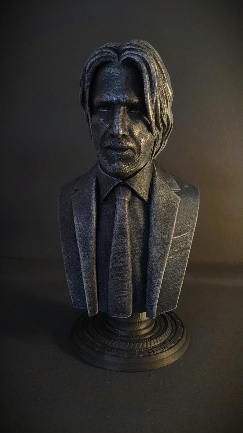 John Wick Keanu Reeves 3D Printed Decorative Bust Hand Painted Movie ...