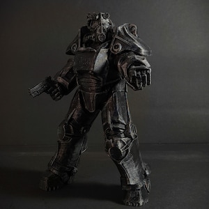 Fallout Power Armor T45 3D Printed Figurine Silver Painted Fan Art - Etsy