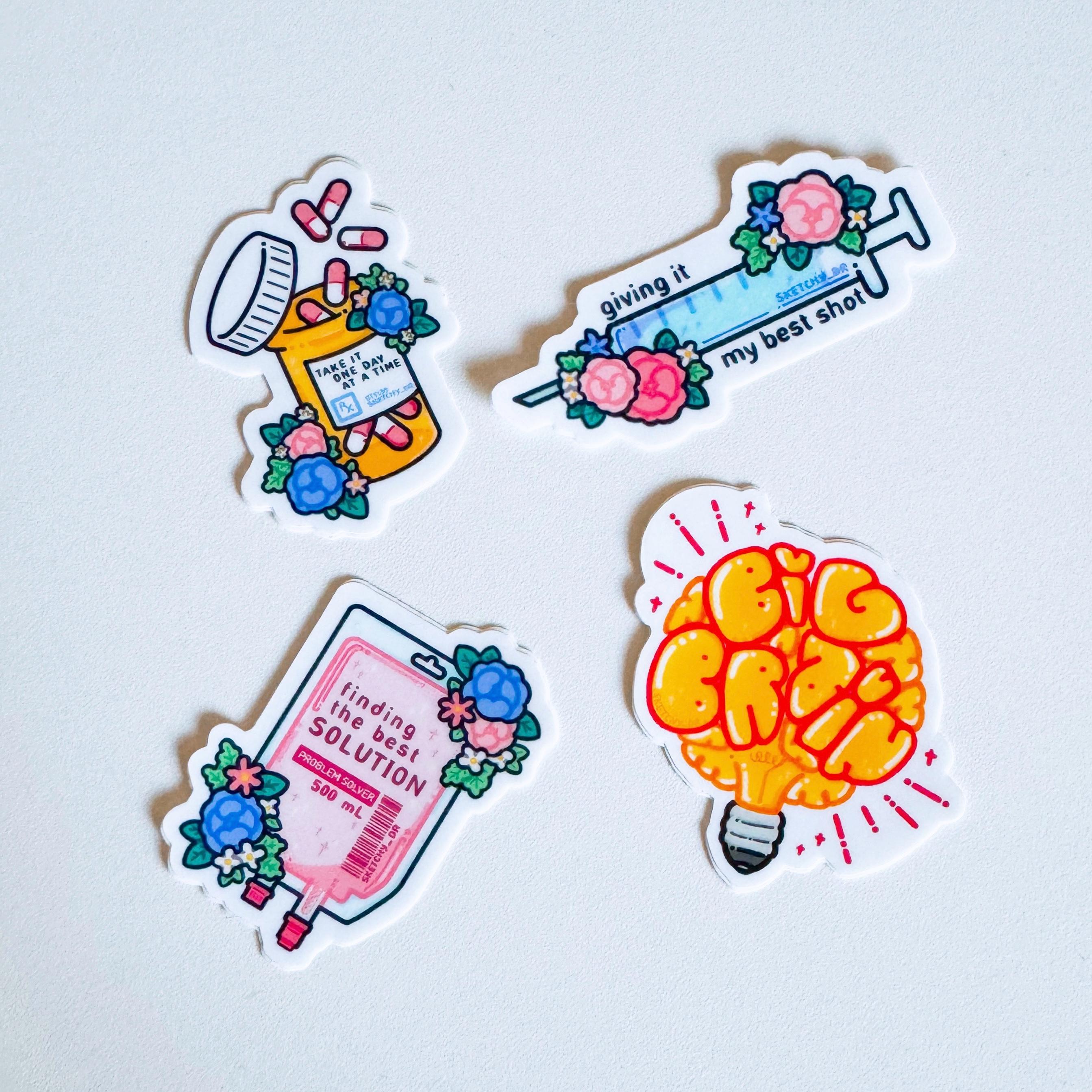 Flowery Medicine Bottle - Vinyl Sticker - Etsy