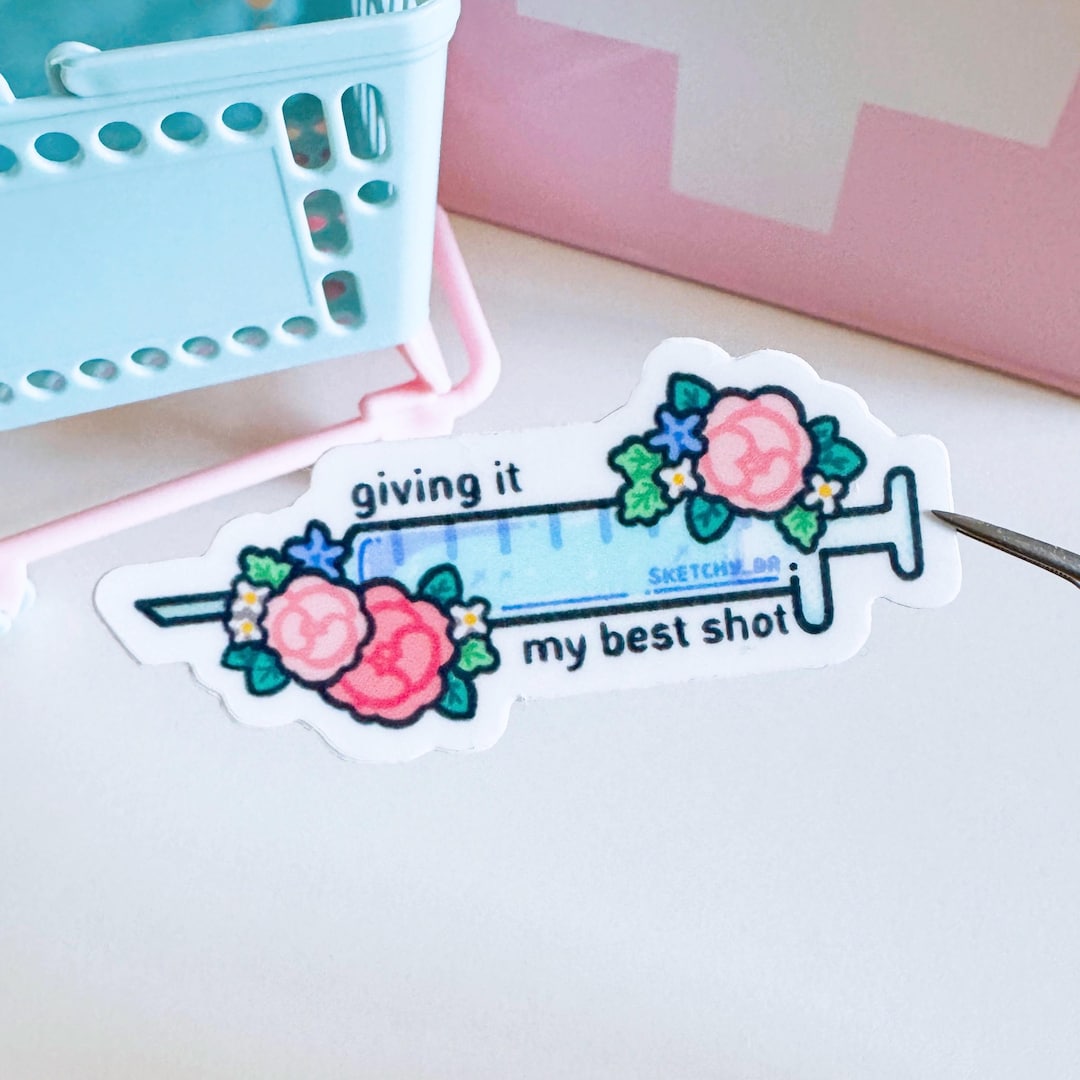 Flowery Syringe - Vinyl Sticker - Etsy