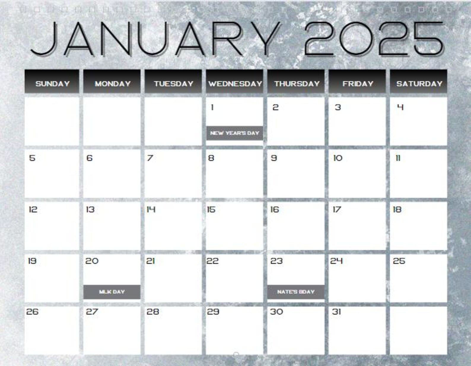 Neutral 2025 Wall Calendar Template - Etsy