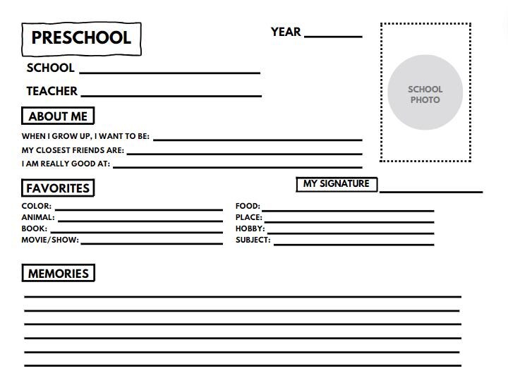 Kids School Years Memories Template - Etsy