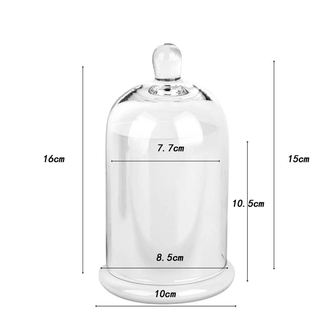 Elegant Glass Cloche Dome Candle Holder With Base, Perfect for Weddings ...