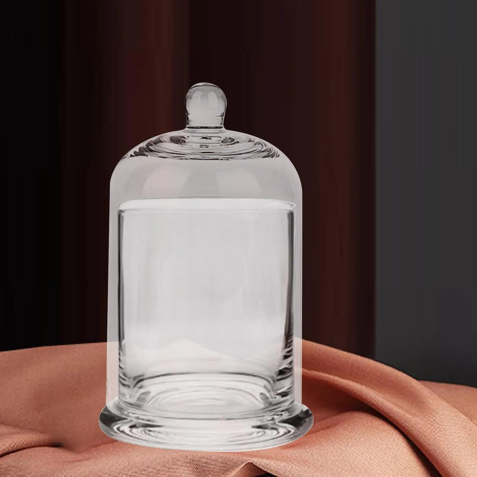 Elegant Glass Cloche Dome Candle Holder With Base, Perfect for Weddings ...