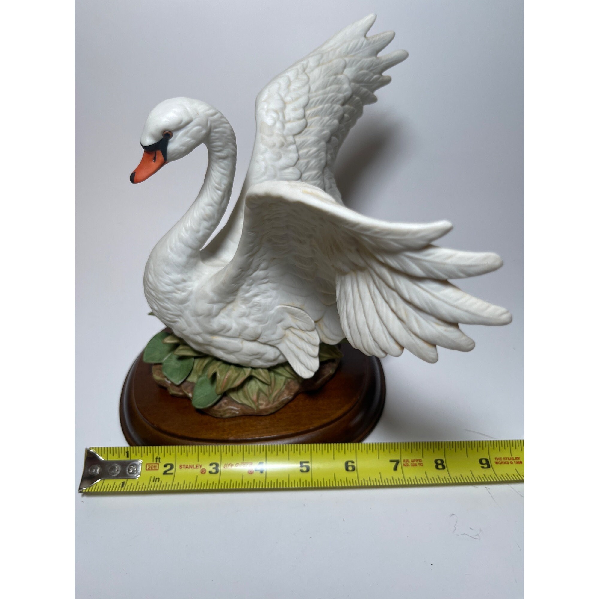 Lomoco 1992 Masterpiece Porcelain Swan Sculpture With Wooden Base - Etsy