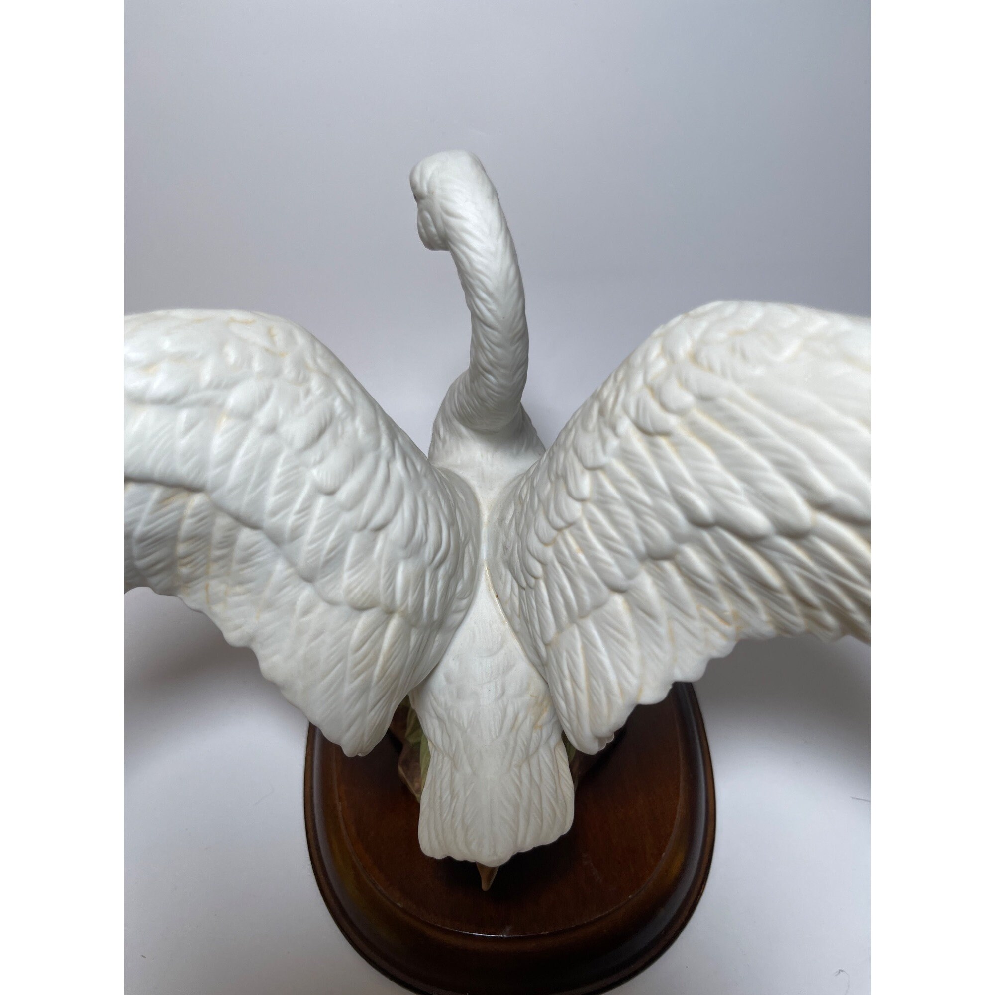 Lomoco 1992 Masterpiece Porcelain Swan Sculpture With Wooden Base - Etsy