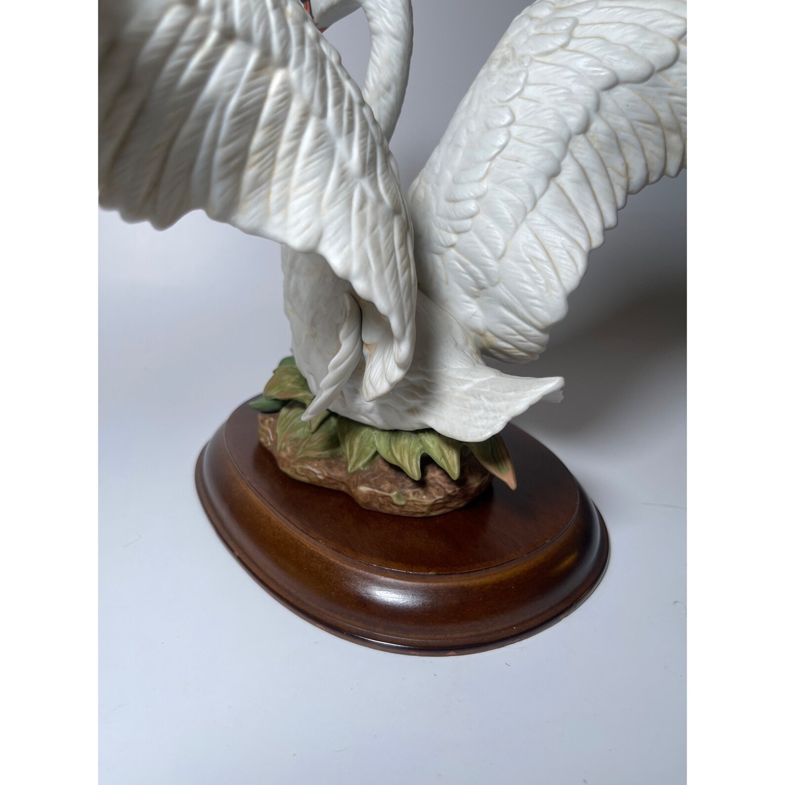 Lomoco 1992 Masterpiece Porcelain Swan Sculpture With Wooden Base - Etsy