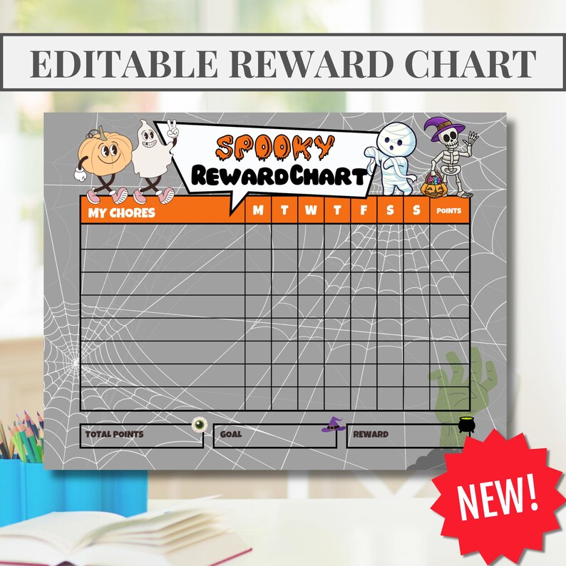 PRINTABLE Halloween Chore Chart Encouraging Responsibility. Fun and ...
