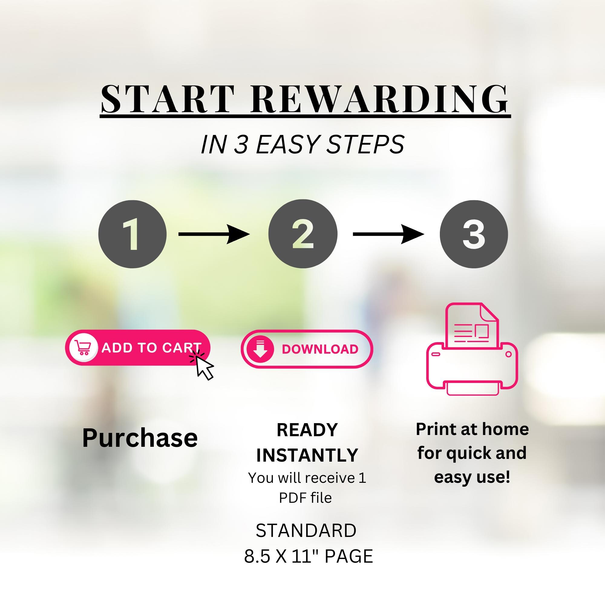 PRINTABLE Back to School Kids Reward Chart for Any Tasks ...