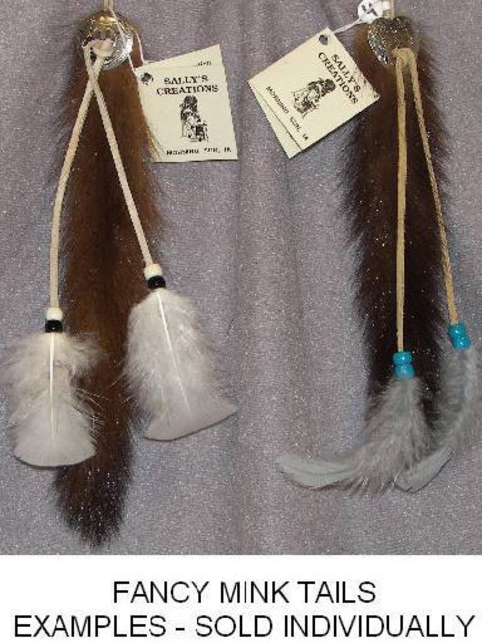 Real Genuine Mink Fur Tail Fancy Tail Key Ring Keychain Lanyard ...