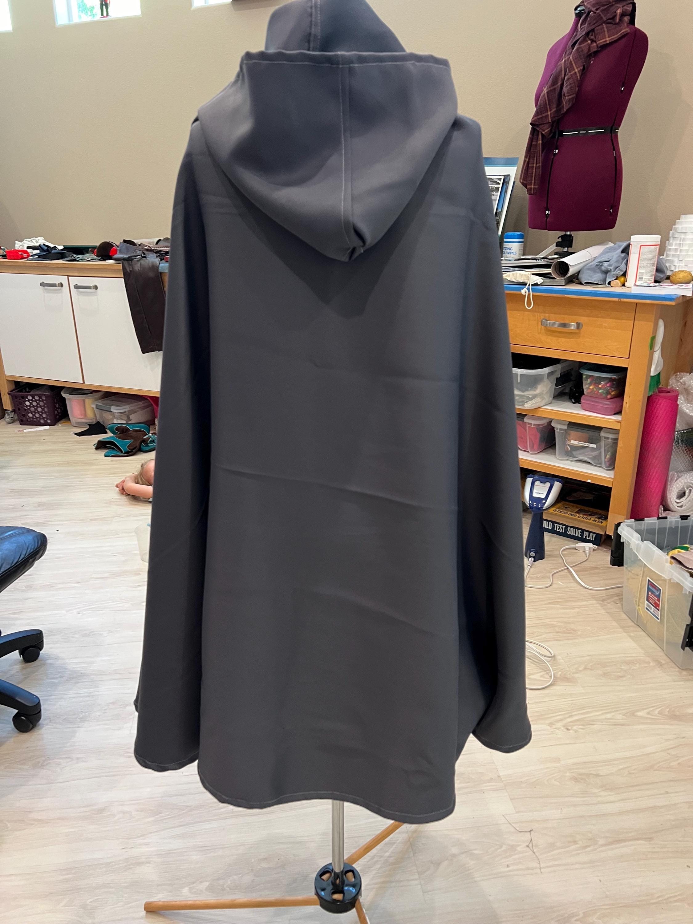 Grey Hooded Cape With White Frog Closure 36 Long - Etsy