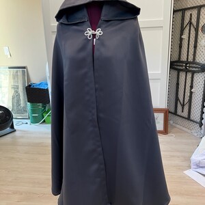 Grey Hooded Cape With White Frog Closure 36 Long - Etsy