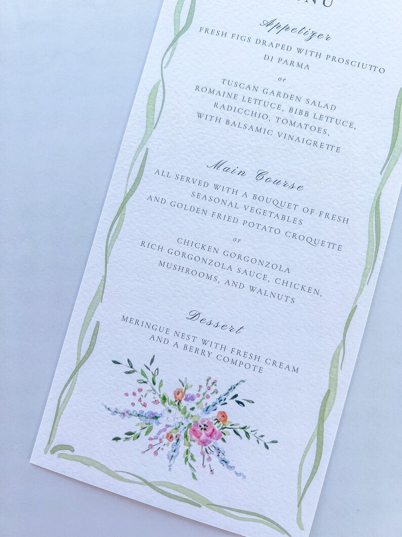 Menus - Bridgerton Inspired Luxury Wedding Stationery - Etsy