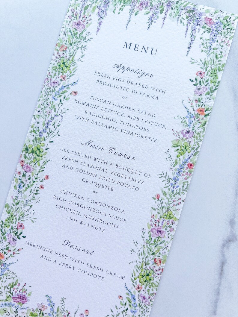 Menus - Bridgerton Inspired Luxury Wedding Stationery - Etsy