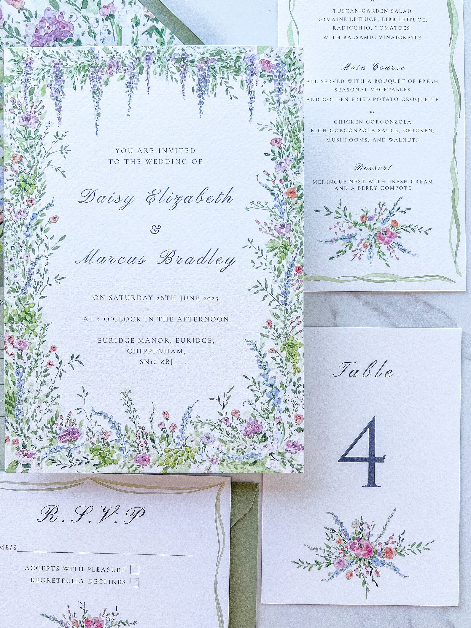 Menus - Bridgerton Inspired Luxury Wedding Stationery - Etsy