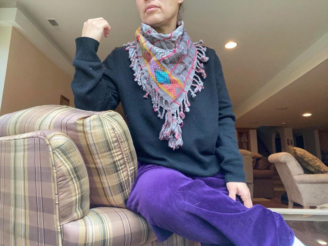 Authentic Mexican Hand Embroidered Scarf - Etsy