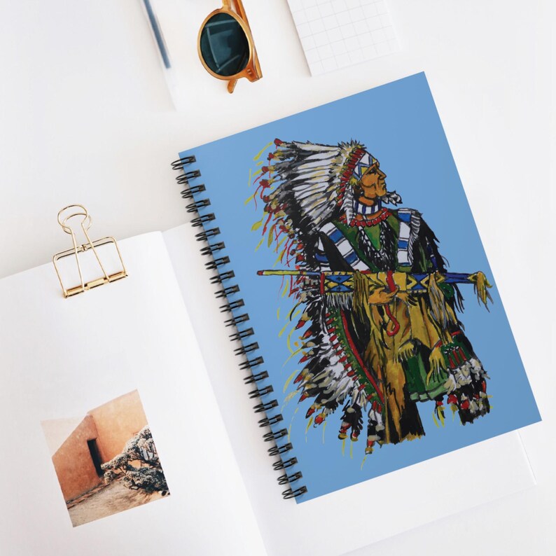 Native American Indian Chief Spiral Notebook - Ruled Line, Indigenous ...