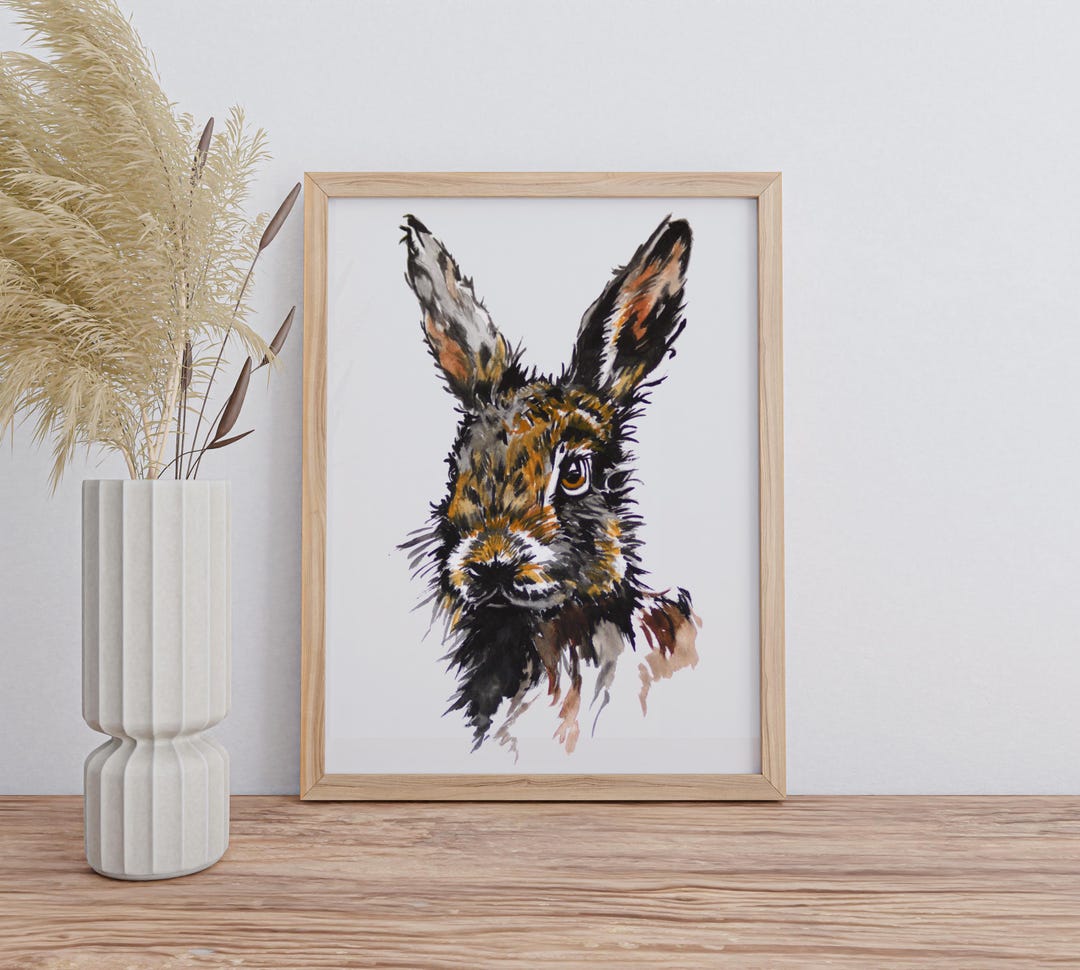 Bunny Rabbit Watercolor Posters, Cute Wall Art Decor, Kids Room ...
