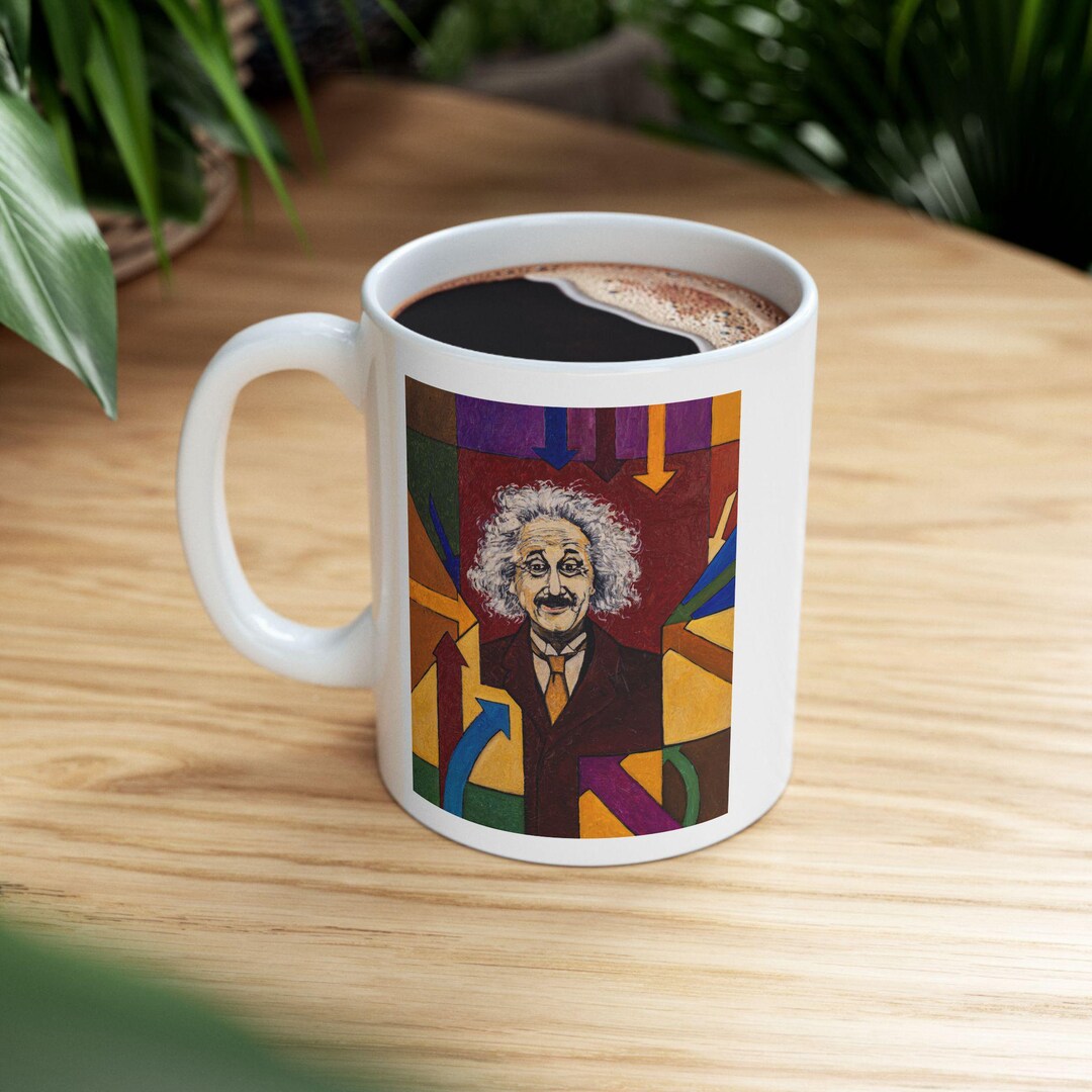 Albert Einstein Ceramic Mug, (11oz, 15oz), Science Lover Gift, Physics ...