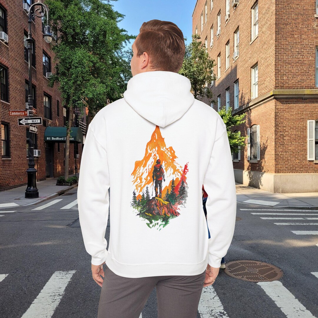 Mountaineer Alpine Hiking Hoodie, Outdoor Adventure Sweatshirt ...