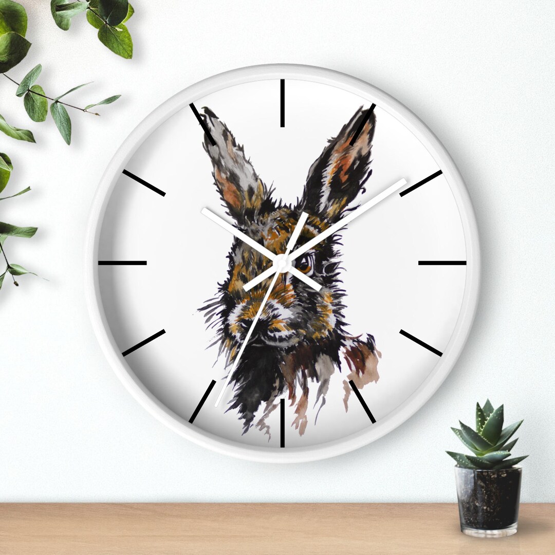 Bunny Rabbit Wall Clock, Cute Animal Clock, Kids Room Decor, Nursery ...