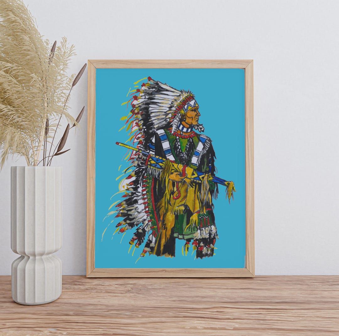 AH Poster Chief/matte Vertical Posters/indian Chief/headdress/sioux ...