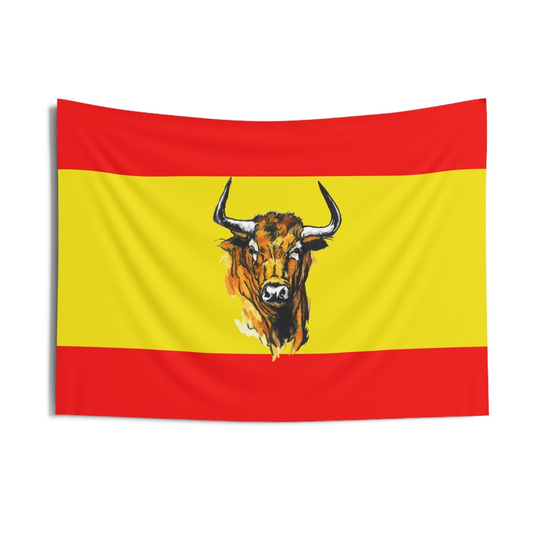 AH Spain Toro Flag Tapestry/hand Design/patriotic/flag/lovers of the ...