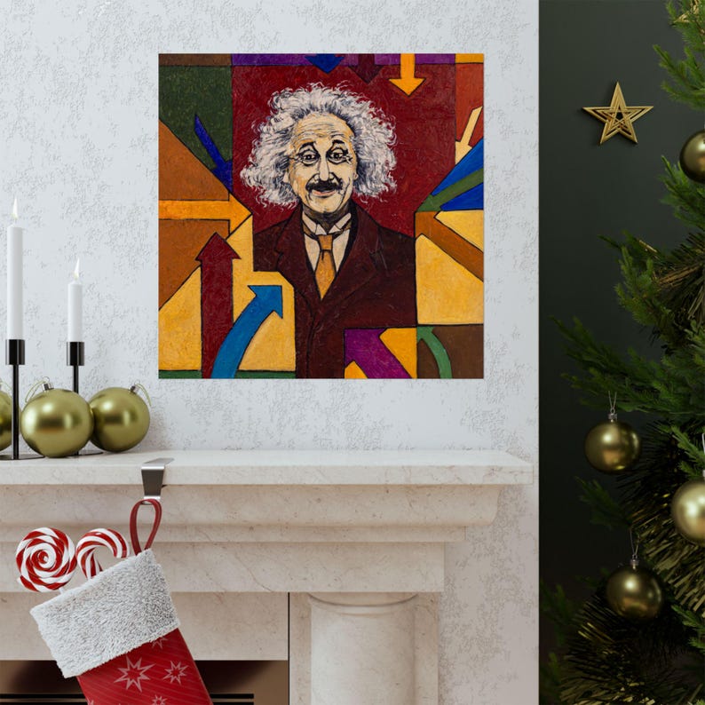 AH Poster Albert Einstein Vertical and Square/hand Designed by Ah/wall ...