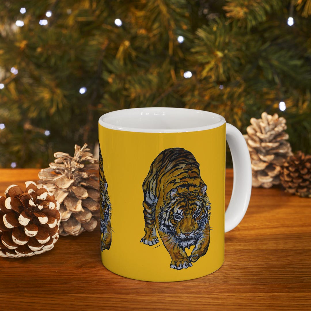 AH Mug Bengal Tiger Ceramic Mug, 11oz, 15oz White Ceramic Print Art ...