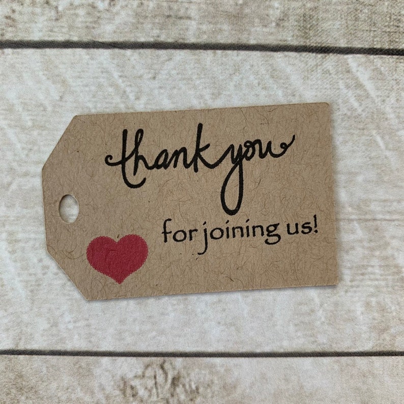 Thank You For Joining Us Wedding favor tags Hang tags | Etsy