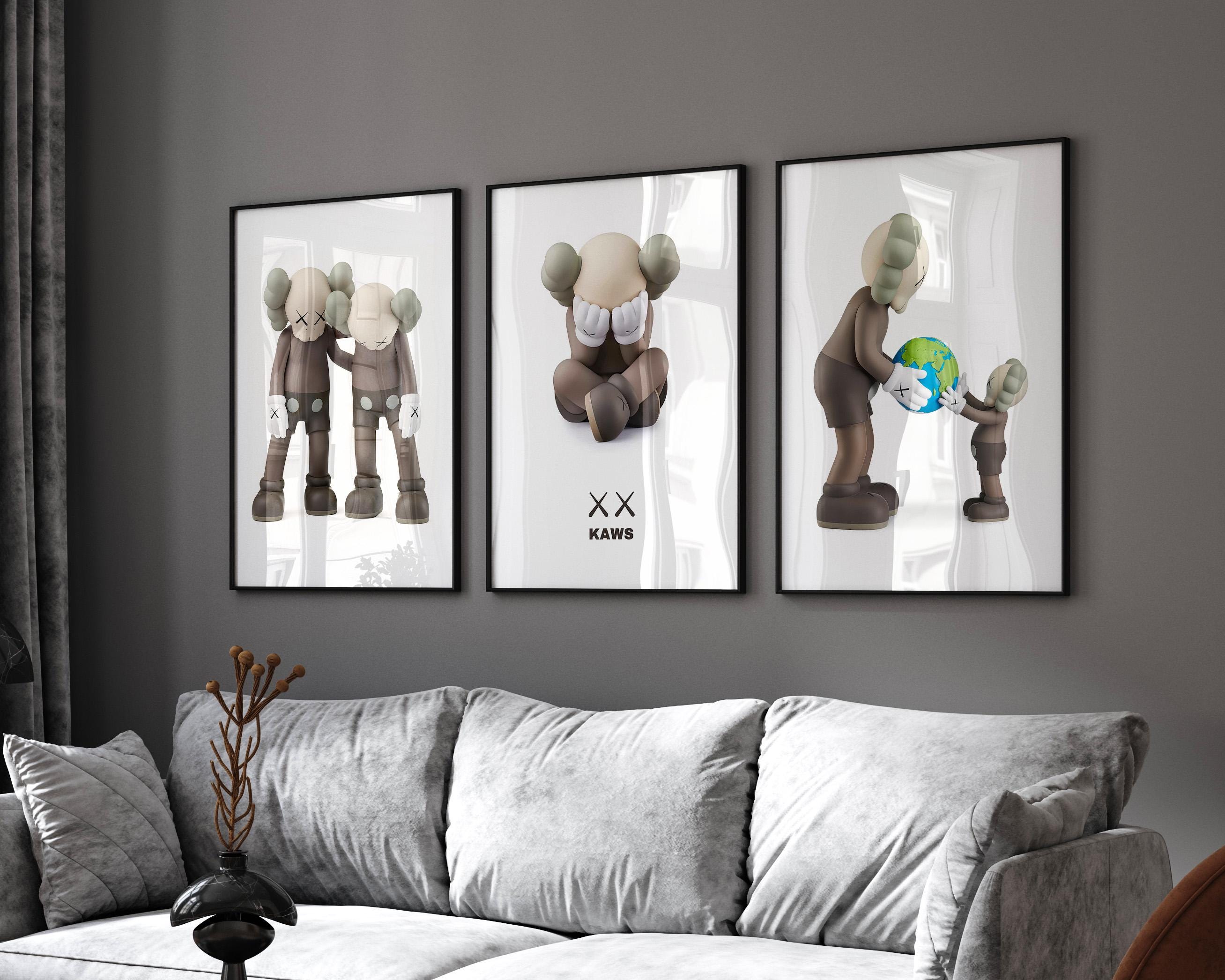 Print & Shipping KAWS Poster Set of 3, Sneaker Minimalist Hypebeast ...