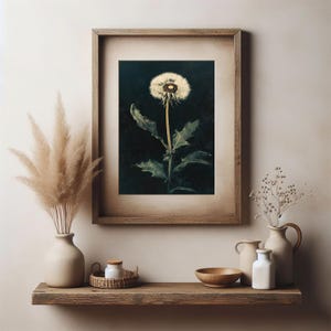 Dandelion of the Dark Academia Wall Art, Goth Dandelion Printable ...