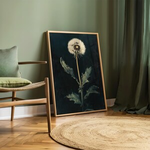 Dandelion of the Dark Academia Wall Art, Goth Dandelion Printable ...