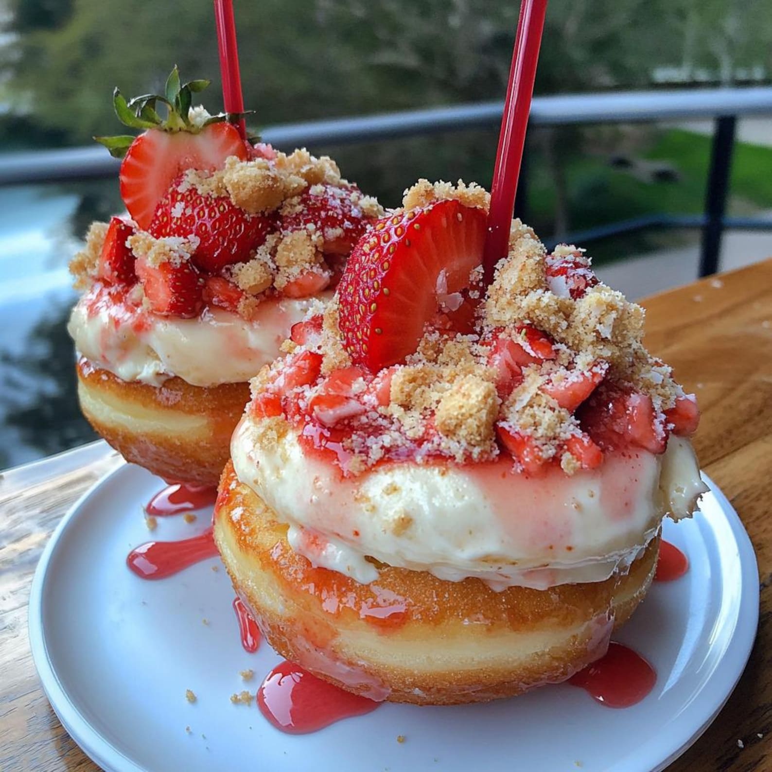 Double Stacked Loaded Strawberry Shortcake Cheesecake Donut - Etsy