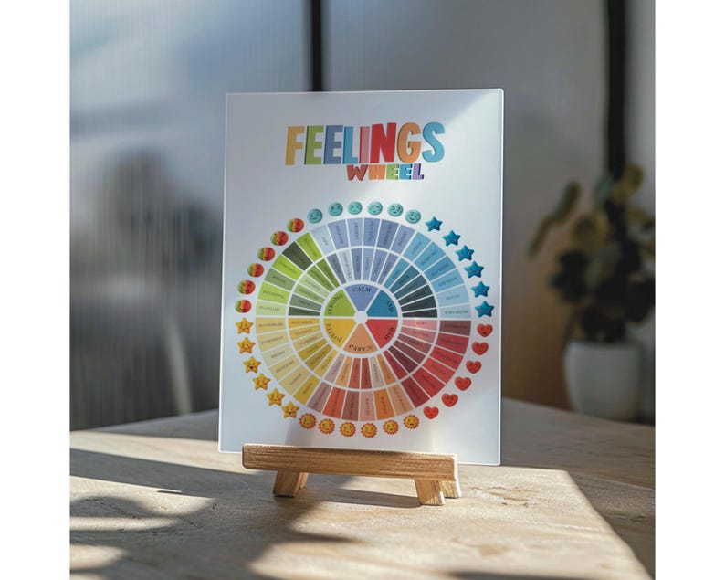 Feelings Wheel, Emotions Poster, Zones of Regulation, Mental Health ...
