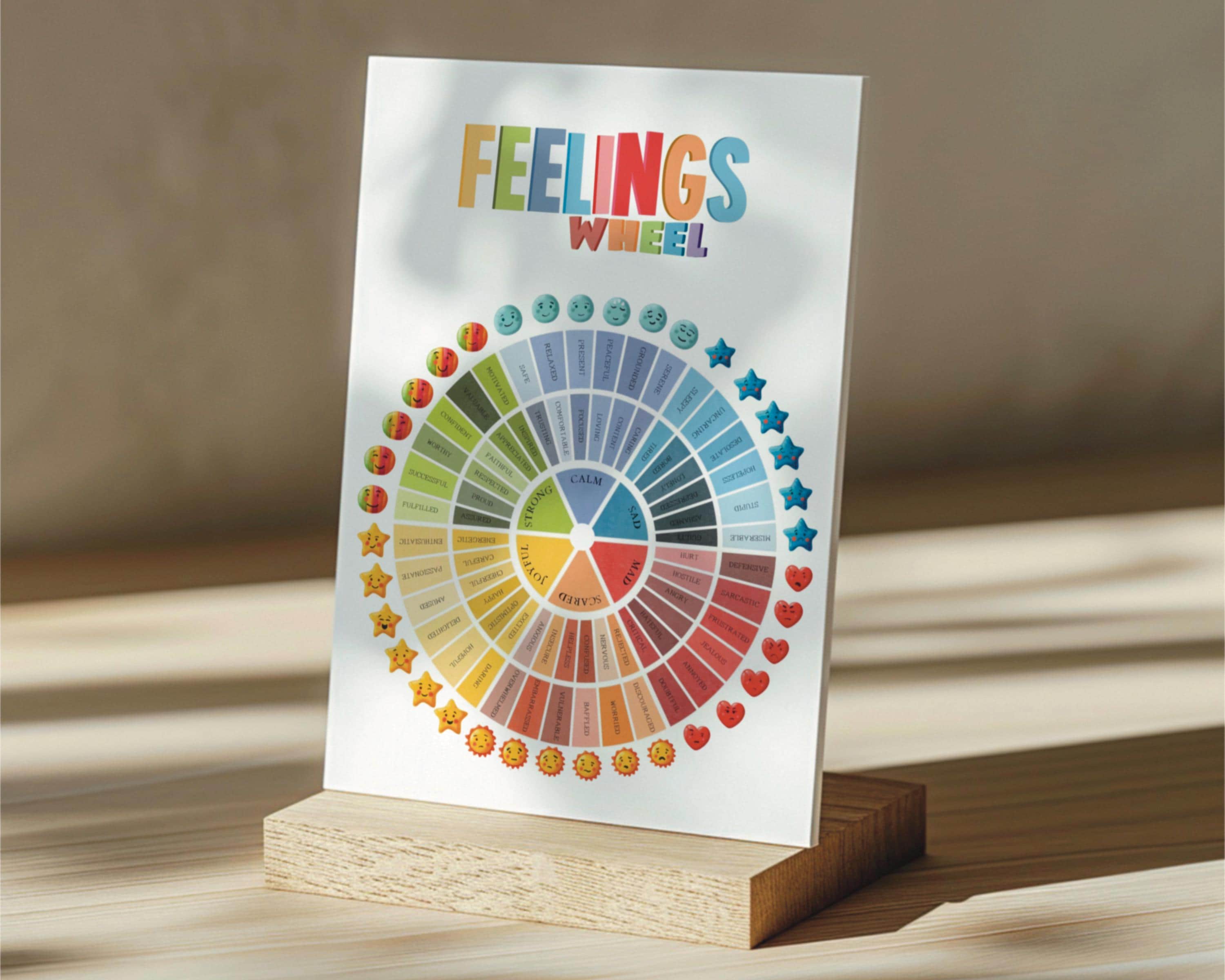 Feelings Wheel, Emotions Poster, Zones of Regulation, Mental Health ...