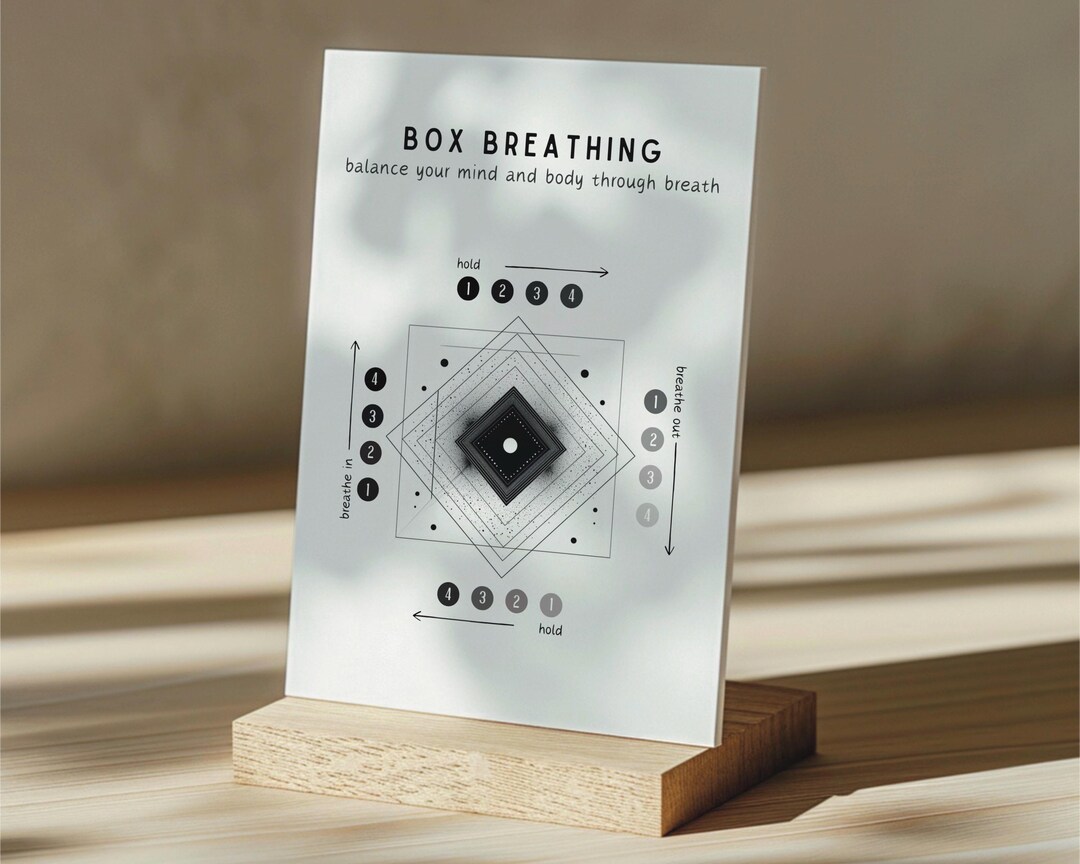 Box Breathing Technique, Box Breathing Poster, Mental Health, Calming ...
