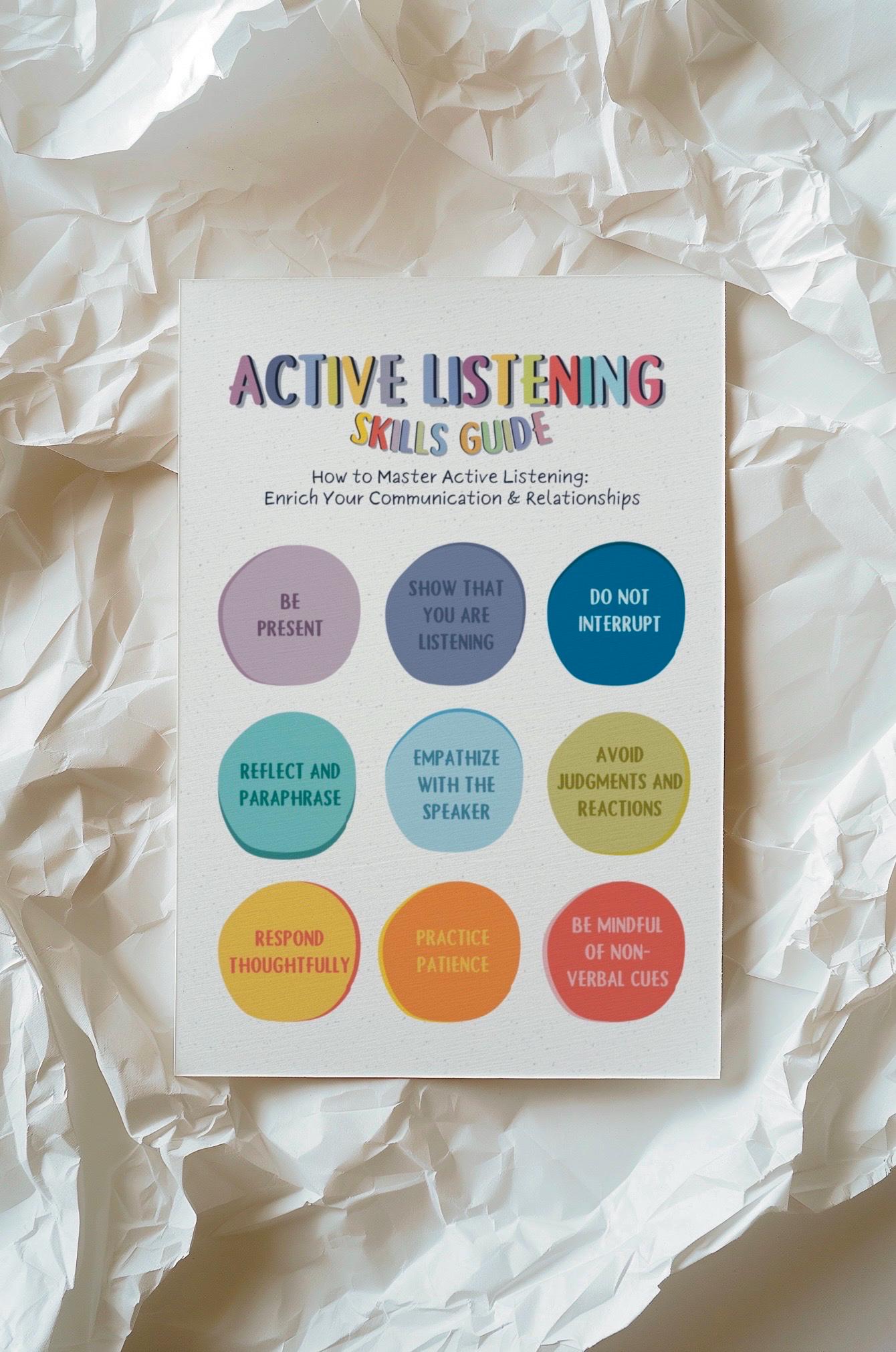 Active Listening Poster, Active Listening Skills, How to Be an Active ...