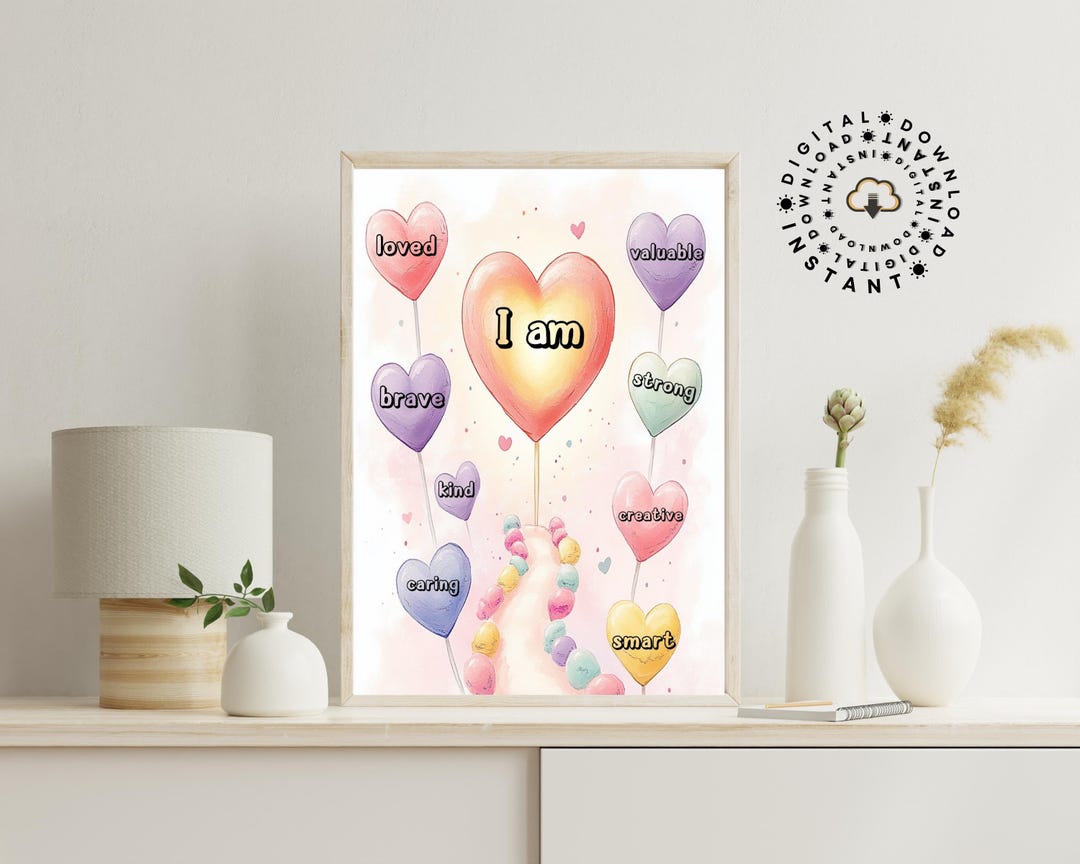 I Am Enough Poster, Positive Affirmations for Kids, Positive Playroom ...