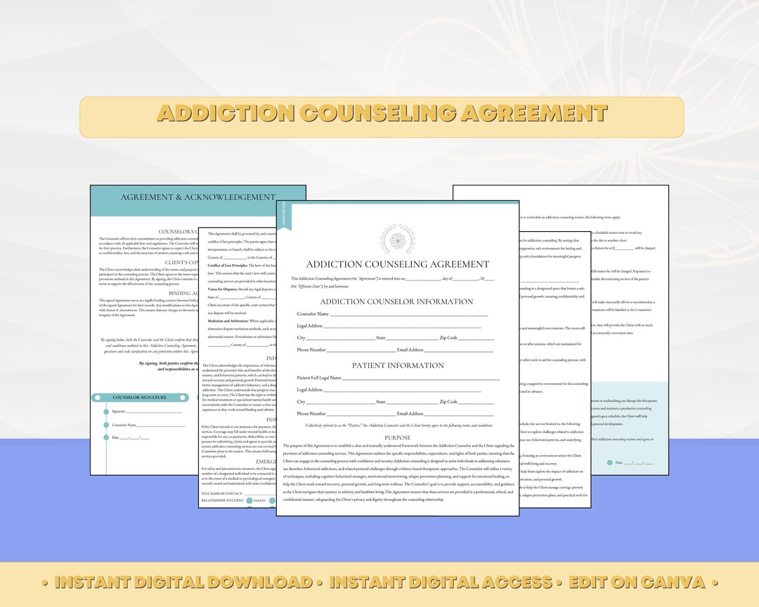 Addiction Counseling Agreement, Relapse Prevention Therapy, Sobriety ...