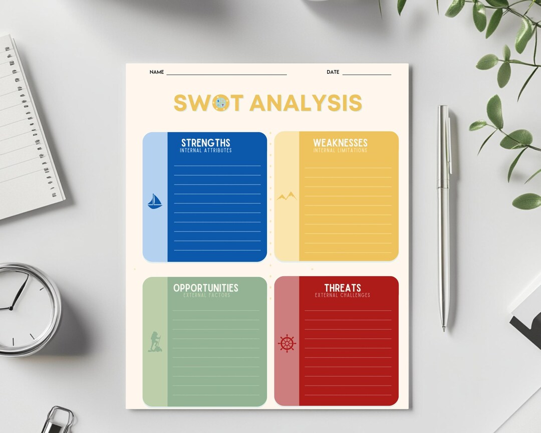 SWOT Analysis Worksheet, SWOT Analysis Template, Project Management ...